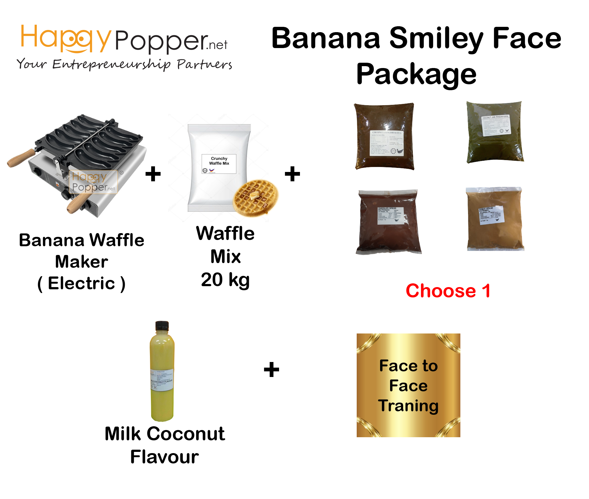 Smiley Banana Face Waffle Package
